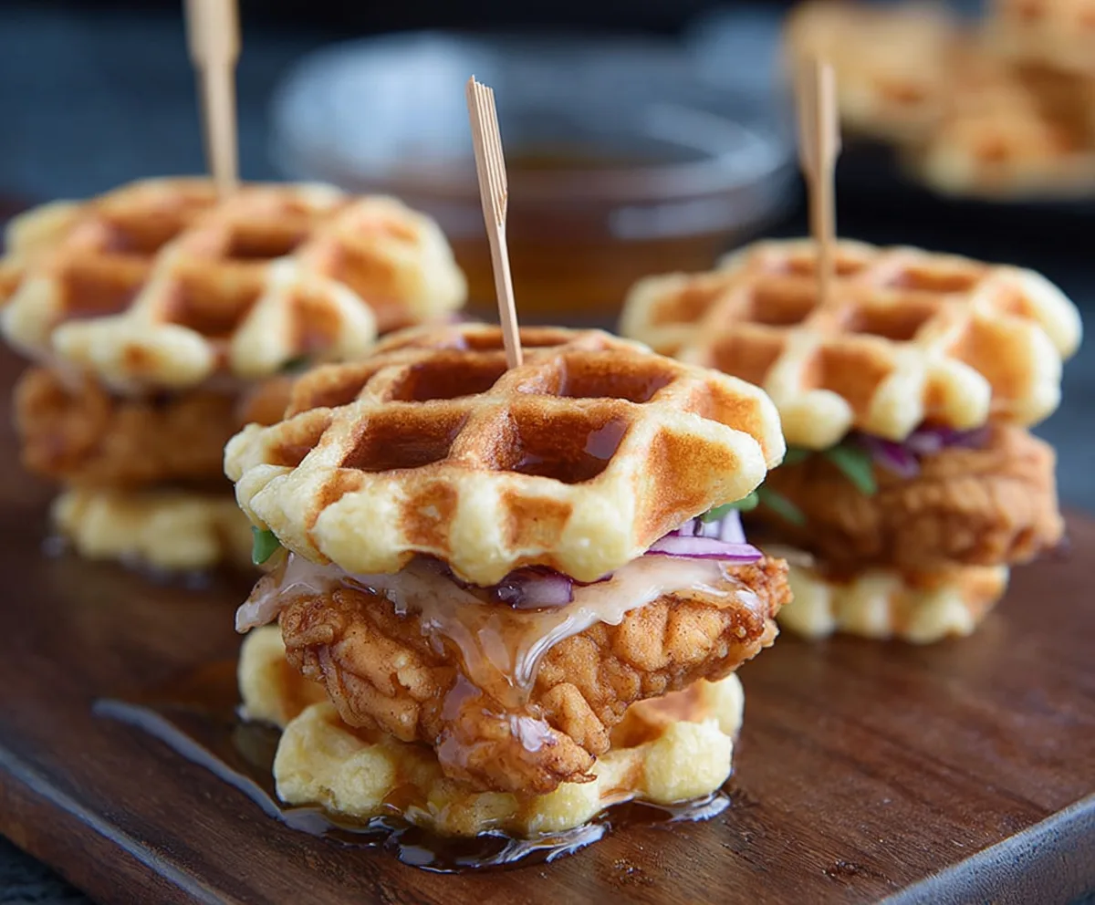 Easy Chicken & Waffle Sliders