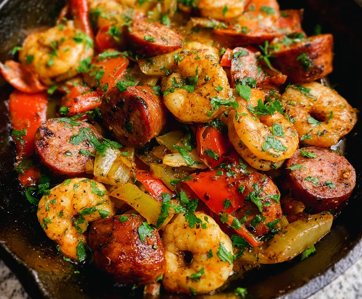 Easy Cajun Shrimp & Sausage Skillet